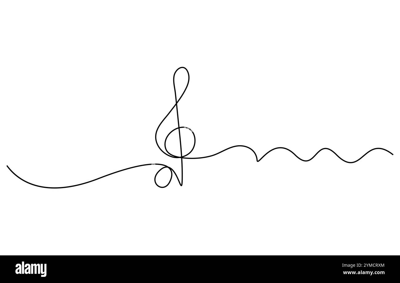 Music Illustration Continuous one Line Art Stock Vector Image & Art - Alamy