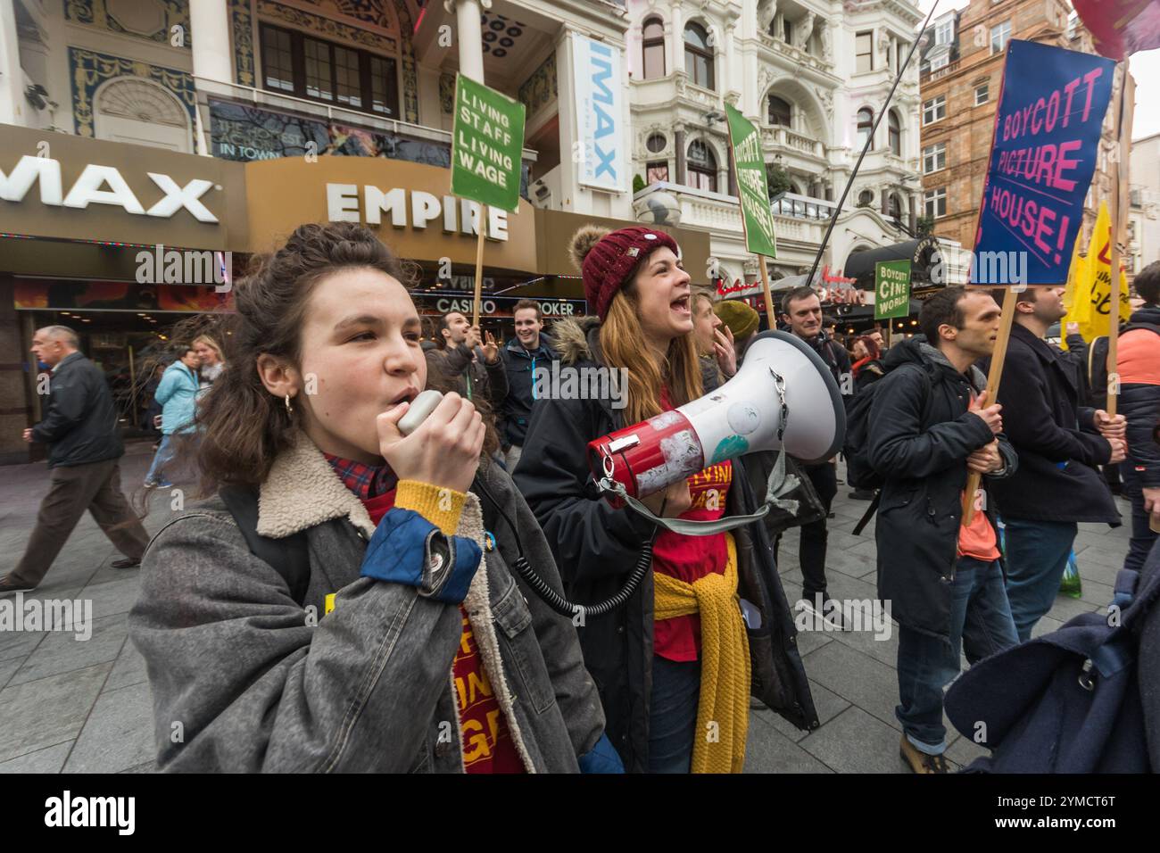 London, UK. 25th February 2017. Workers from four Picturehouse cinemas at Brixton, Hackney, Wood ...