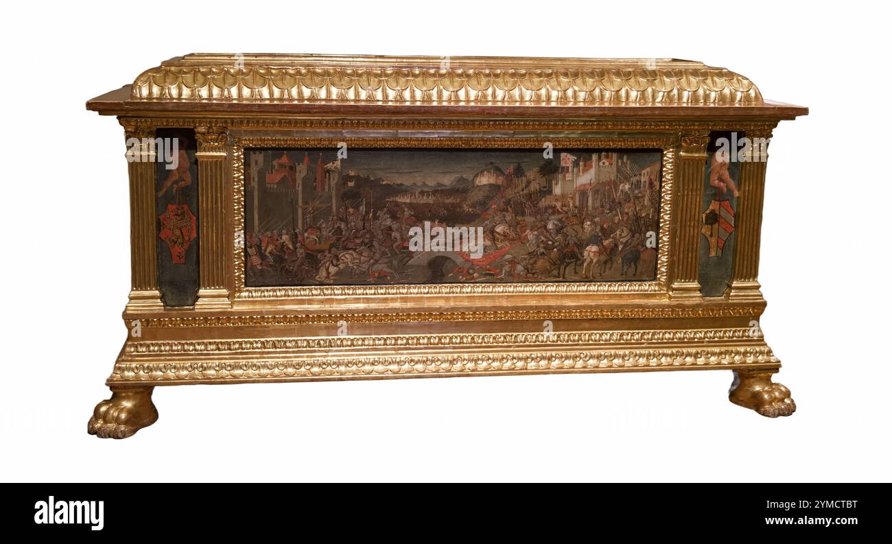 antique box made in spain isolated on white background Stock Photo - Alamy