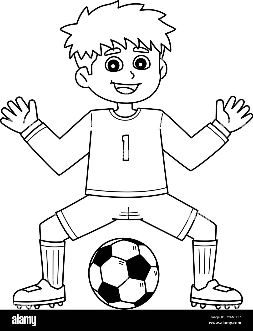 Male Soccer Player Goalkeeper Isolated Coloring Stock Vector Image ...