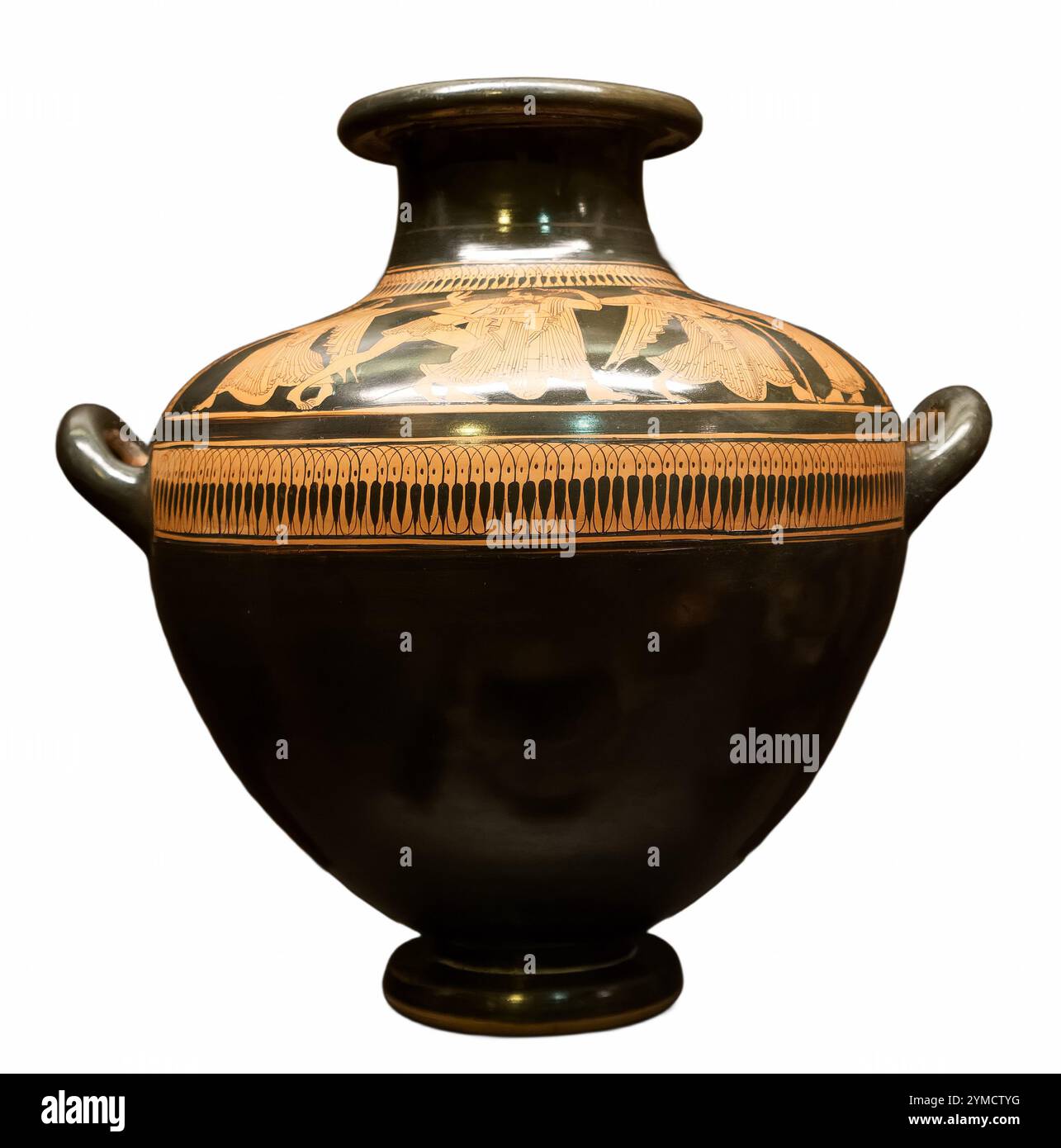 ancient Greek pottery made of clay in black and brown colors Stock ...