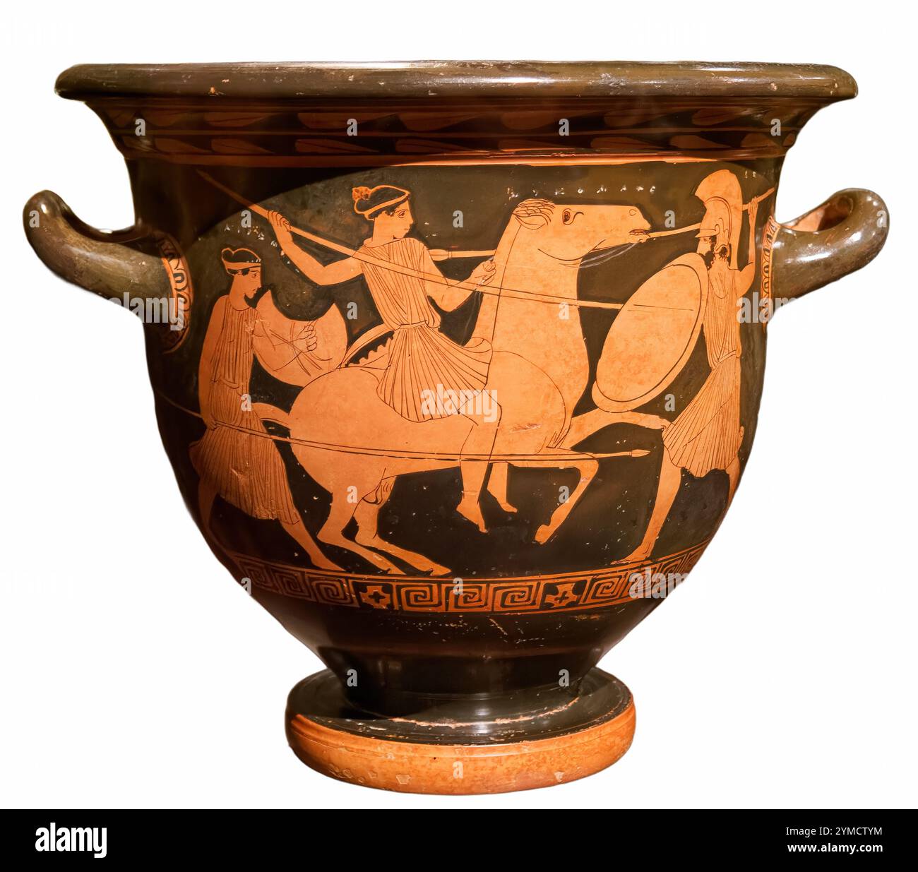 ancient Greek pottery made of clay in black and brown colors Stock ...