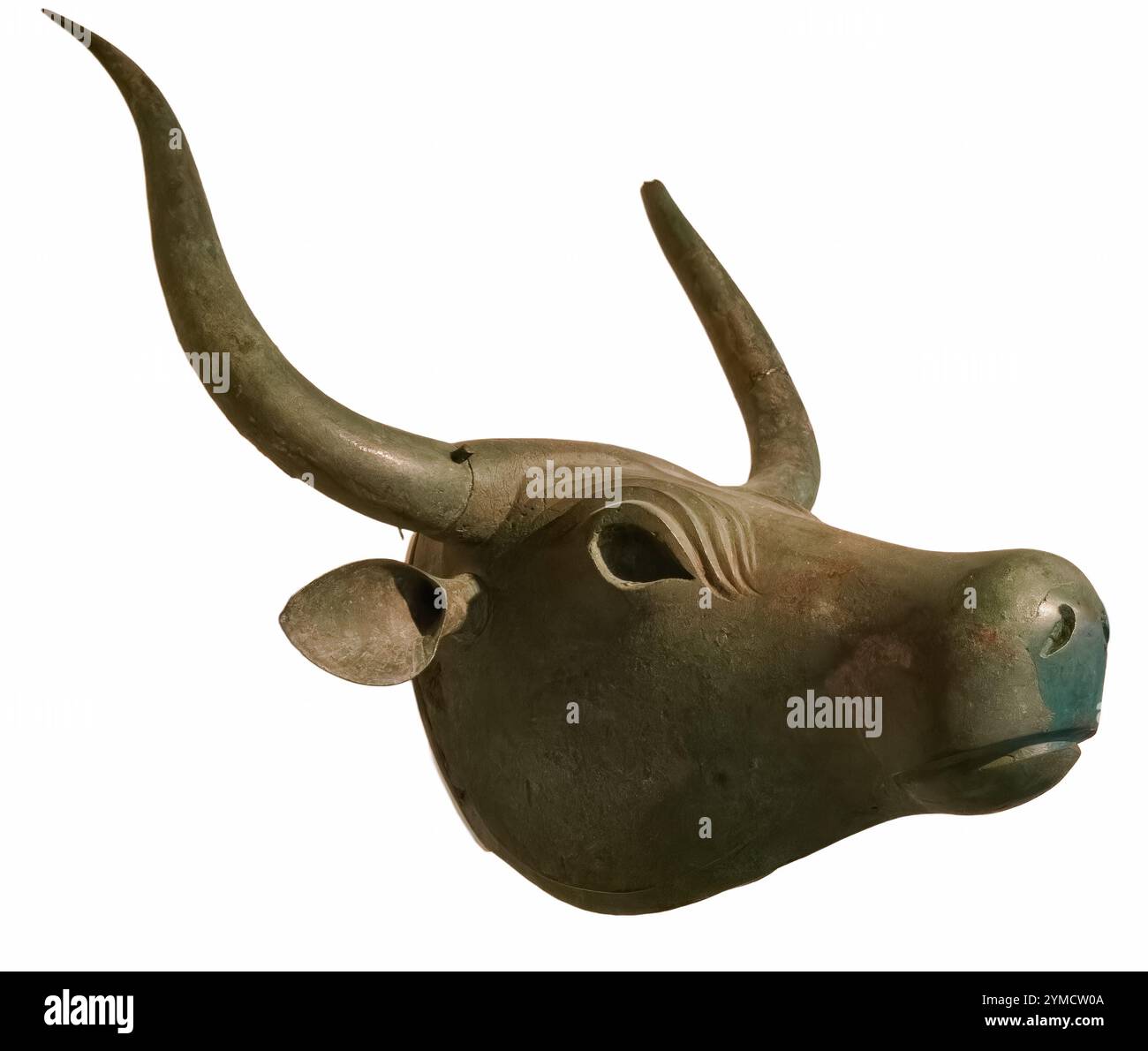 bull's head cast in bronze, a relic from the Roman Empire Stock Photo ...