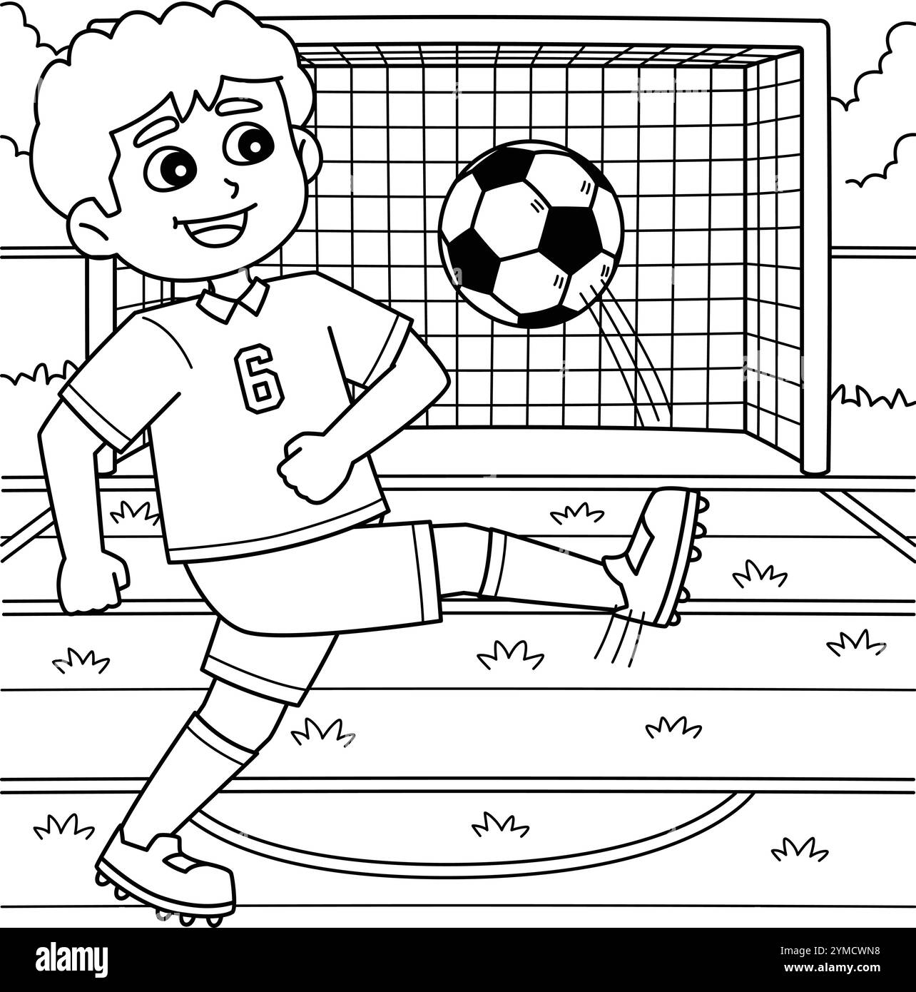 Soccer field background goal Black and White Stock Photos & Images - Alamy