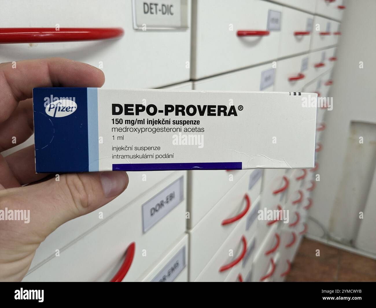 Prague,Czech Republic-January 26 2025: DEPO-PROVERA box of medication ...