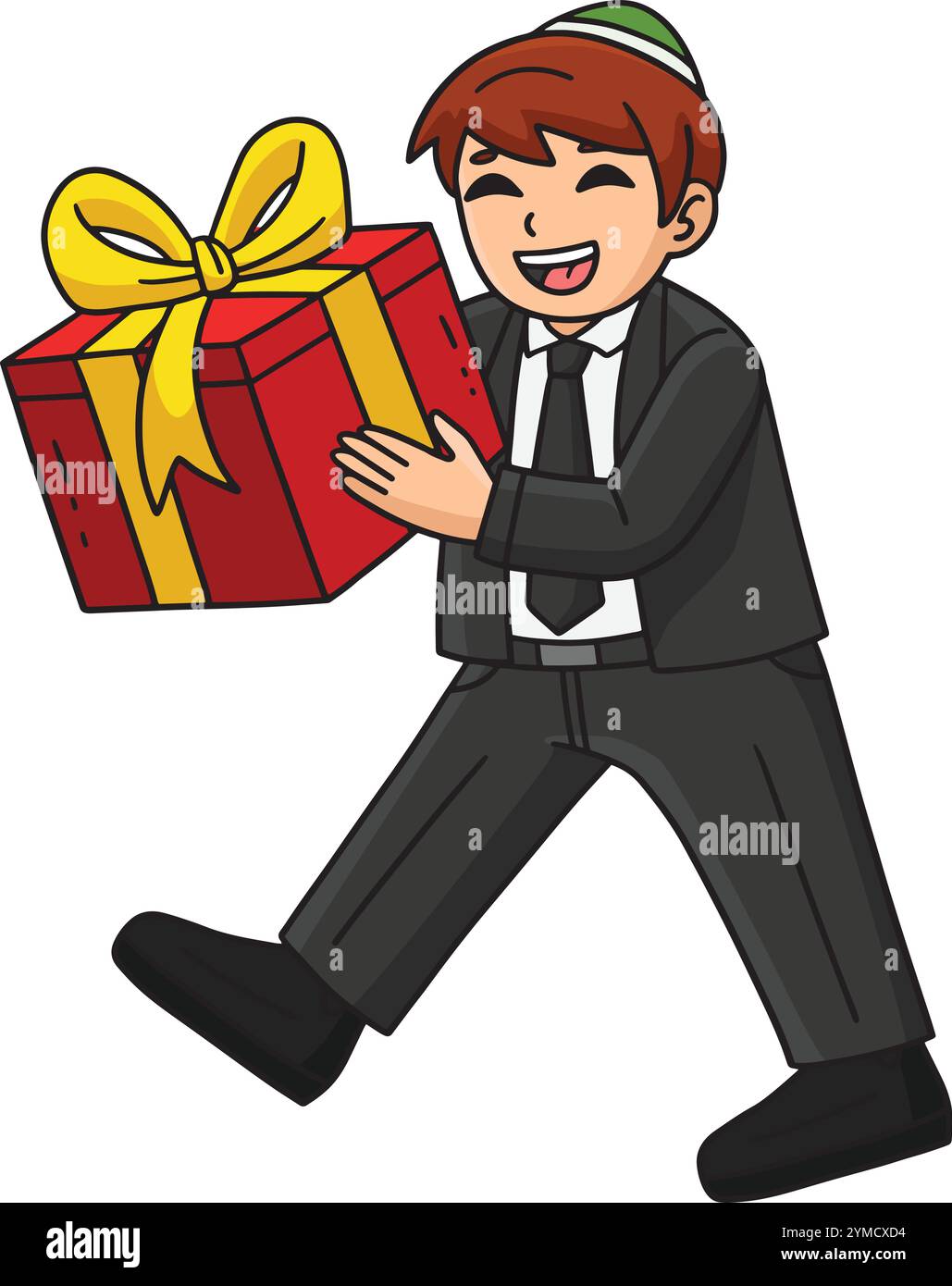 Bar Mitzvah Boy Receiving a Gift Cartoon Clipart Stock Vector Image ...