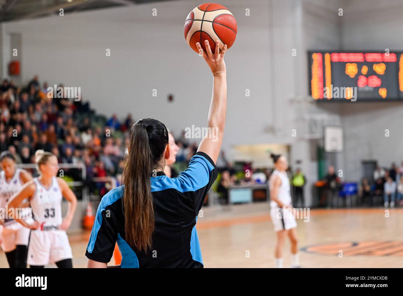 Professional basketball player female dribbling hi-res stock ...