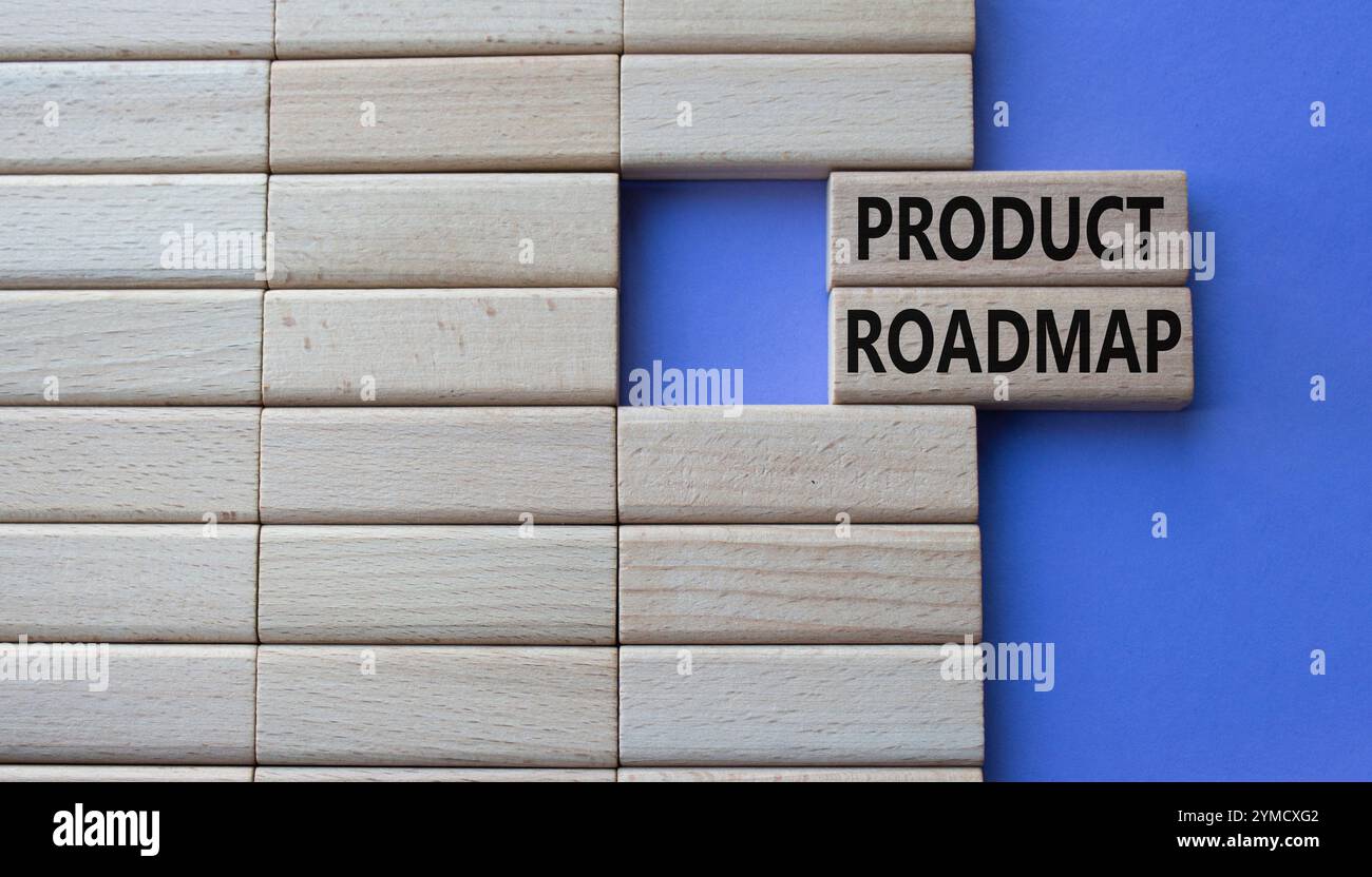 Product Roadmap symbol. Concept word Product Roadmap on wooden blocks ...