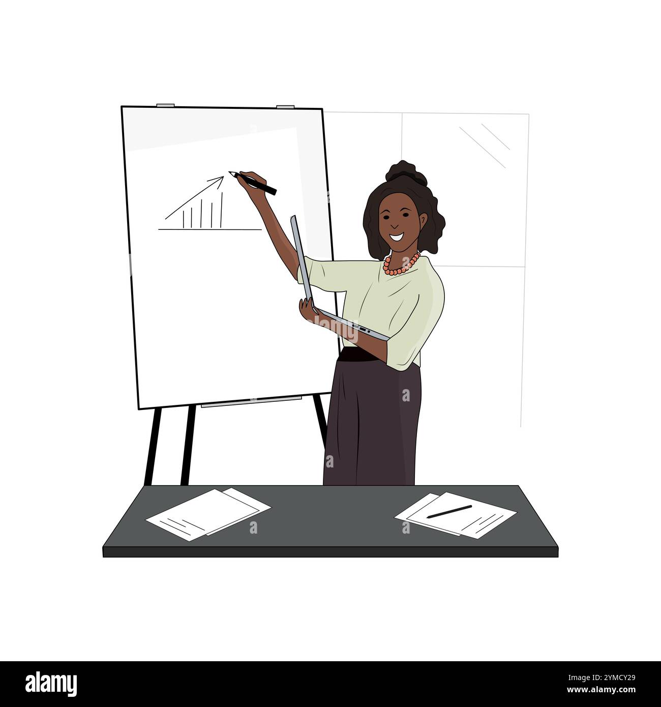 Office worker businesswoman giving Stock Vector Images - Alamy
