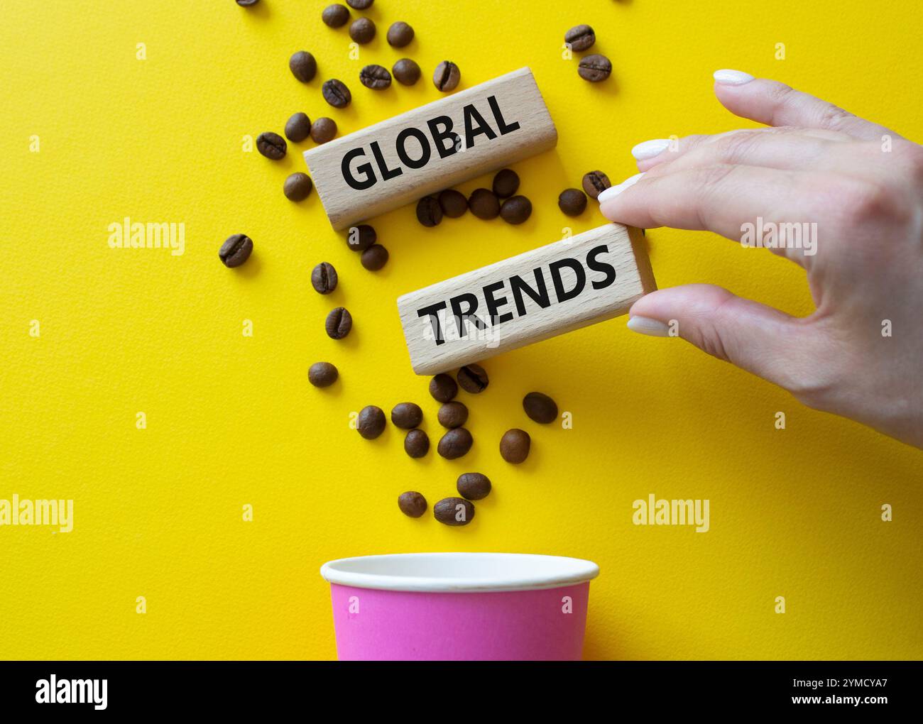 Global Trends symbol. Concept word Global Trends on wooden blocks ...