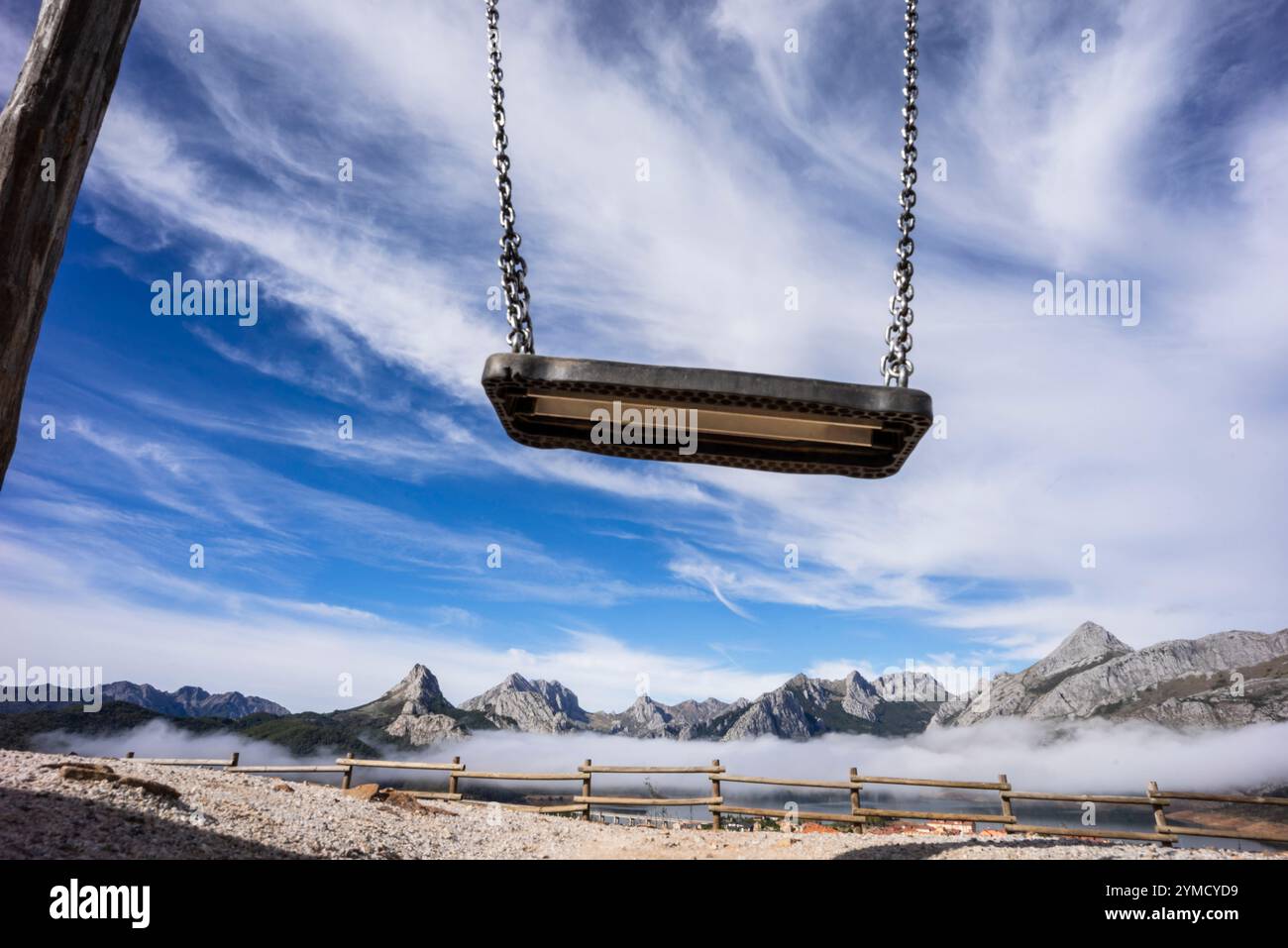 the highest swing in the world, Riaño, province of León, autonomous ...