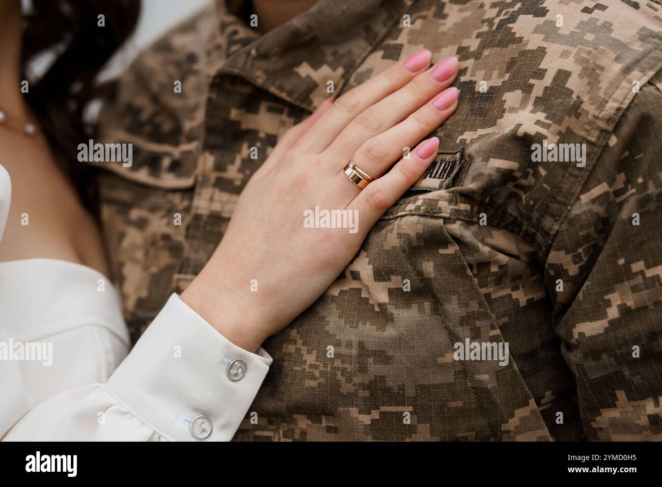 Intimate Moment Between a Military Partner and Loved One Stock Photo ...