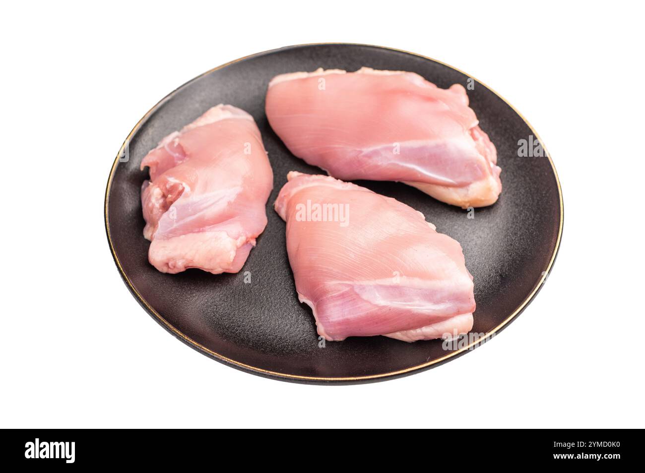 Raw Chicken thigh fillet meat, Skinless boneless poultry meat on a ...