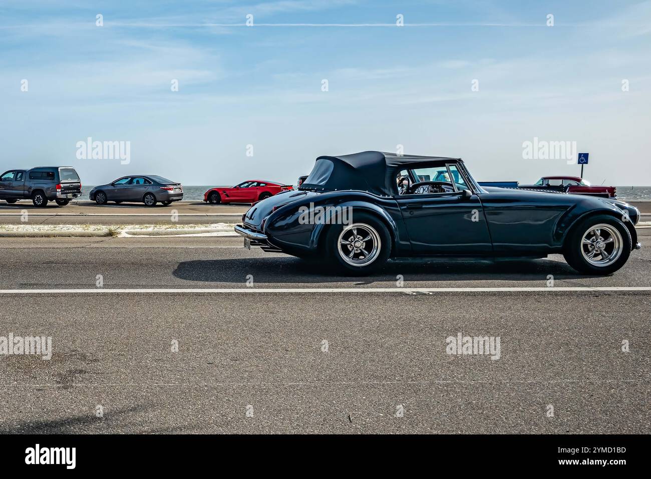 Gulfport, MS - October 04, 2023: Wide angle side view of a 1962 Austin ...