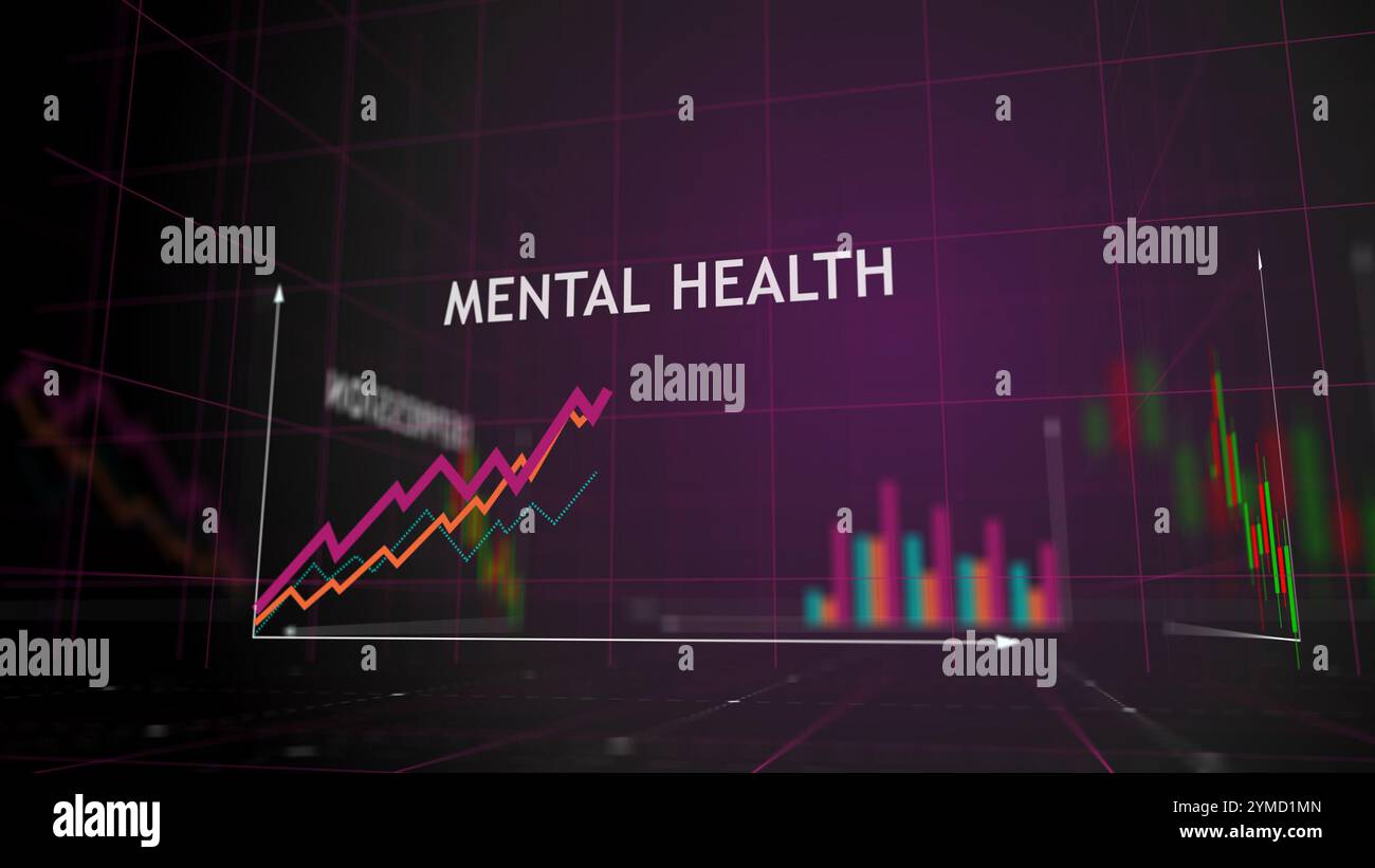 Mental health and depression crisis charts and graphs diagram concept ...