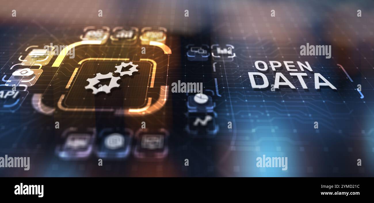 Open data database integration api internet technology concept Stock ...