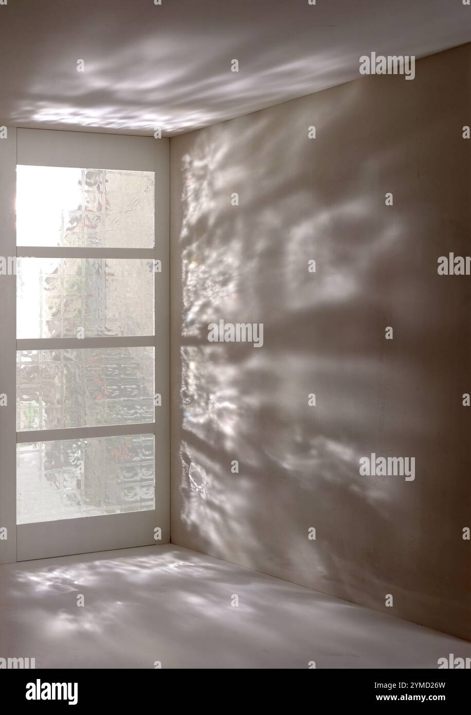 Interior of an empty room, to be furnished, with wooden floor and a ...