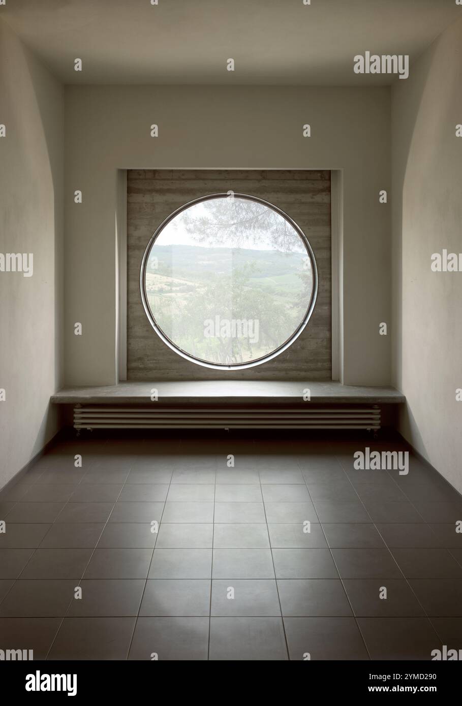 Interior of an empty room, to be furnished, with wooden floor and a ...