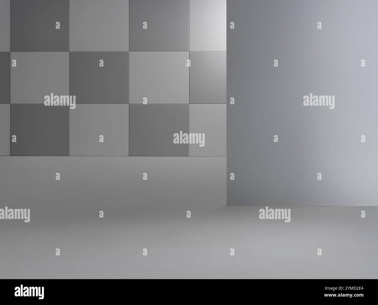 Interior of an empty room, to be furnished, with white wooden floor and ...