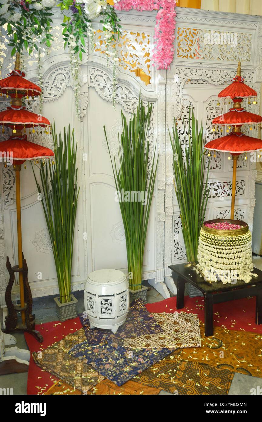 flower petals in water used in Javanese Indonesia traditional wedding ...