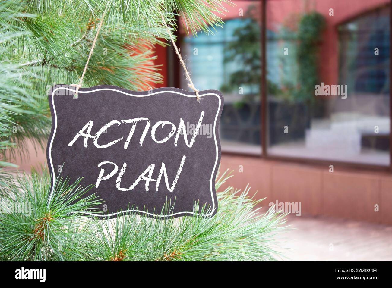 Action plan symbol. Blackboard with words Action plan. Beautiful ...