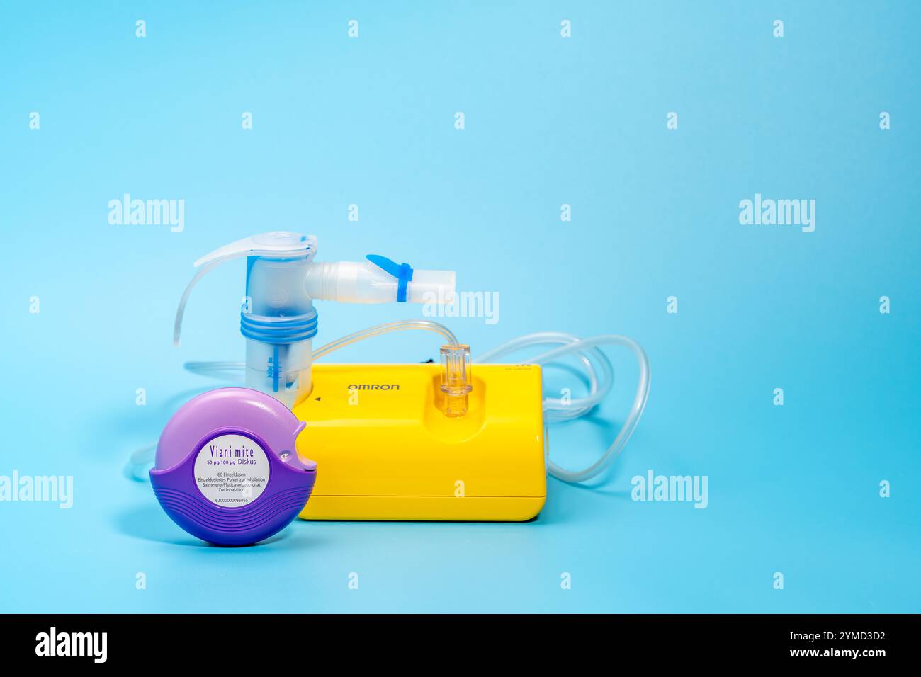 Germany Berlin November 21, 2024. Purple Viani inhaler for asthma and ...