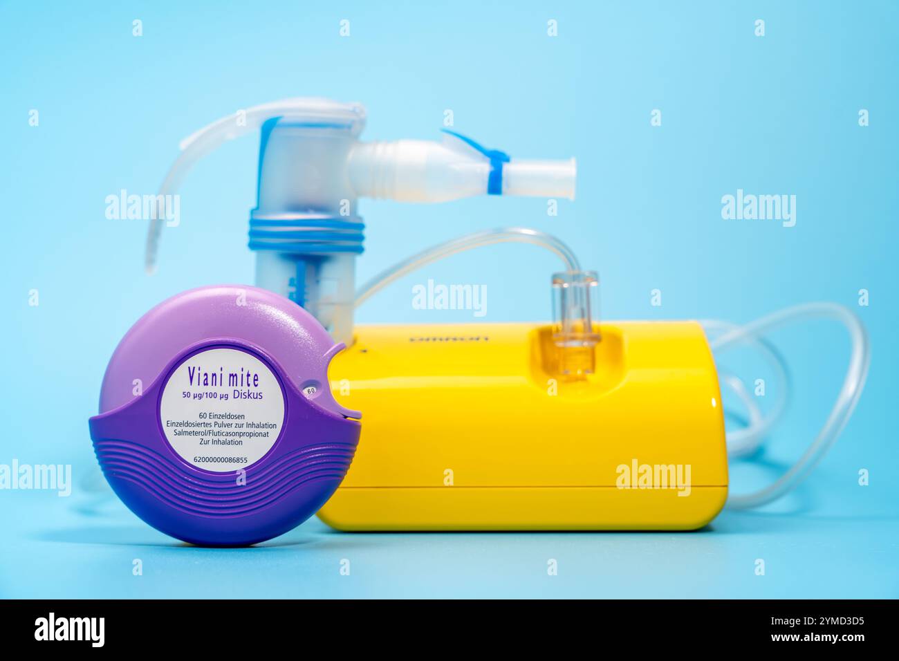 Germany Berlin November 21, 2024. Purple Viani inhaler for asthma and ...