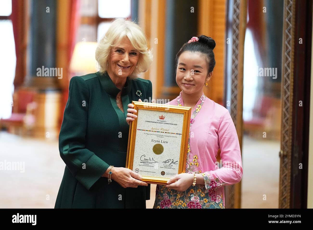 Queen Camilla with Erynn Liew, Junior Winner, 13, from Puchong ...