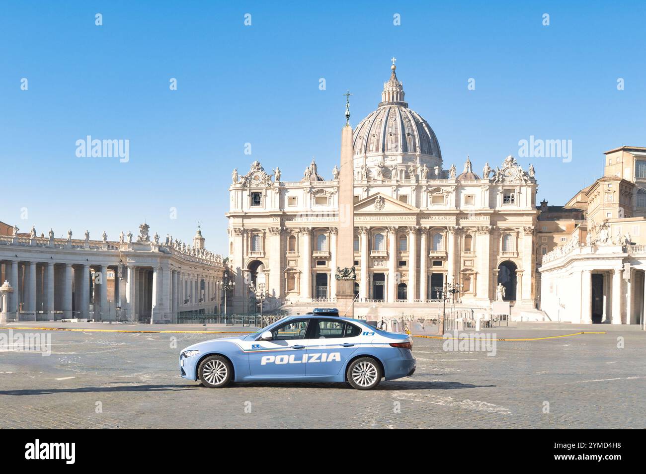 St. Peter's Square Rome Vatican Italy with Italian police car Stock ...