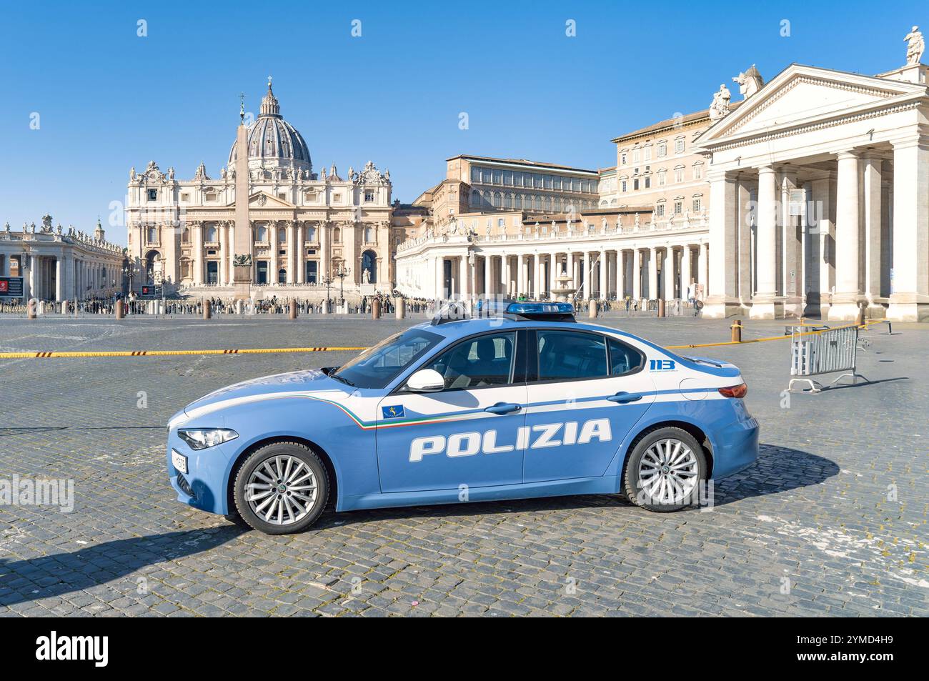 Italian police car near St. Peter's Square, Vatican, Rome Italian Stock ...