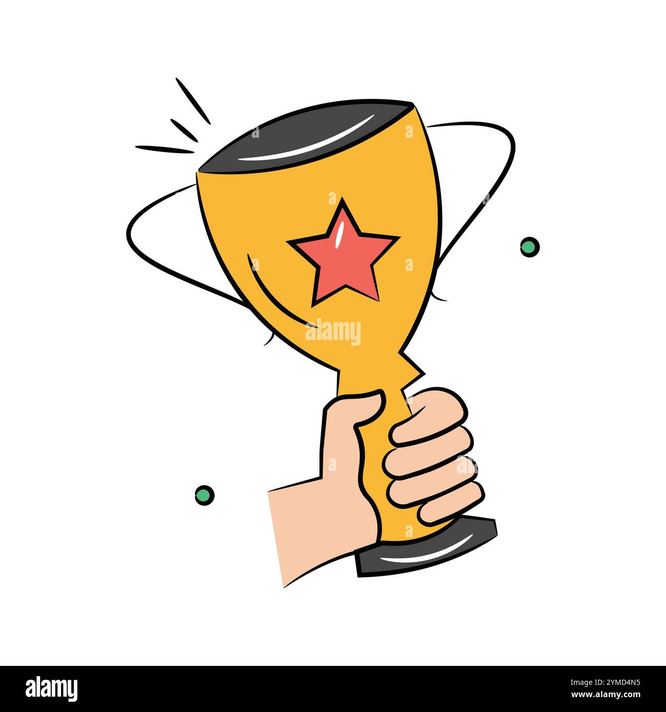 Hand holding winner trophy, sports winning cup Stock Vector Image & Art ...