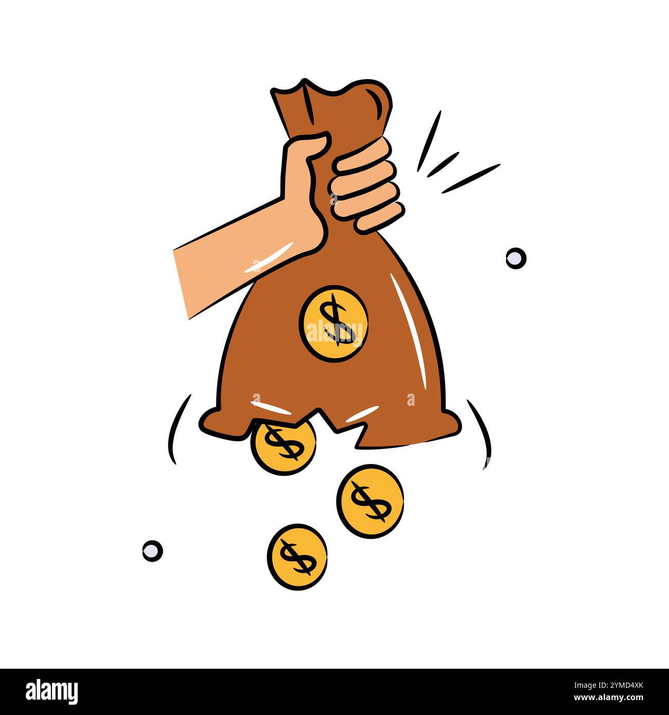 Falling out of bag Stock Vector Images - Alamy