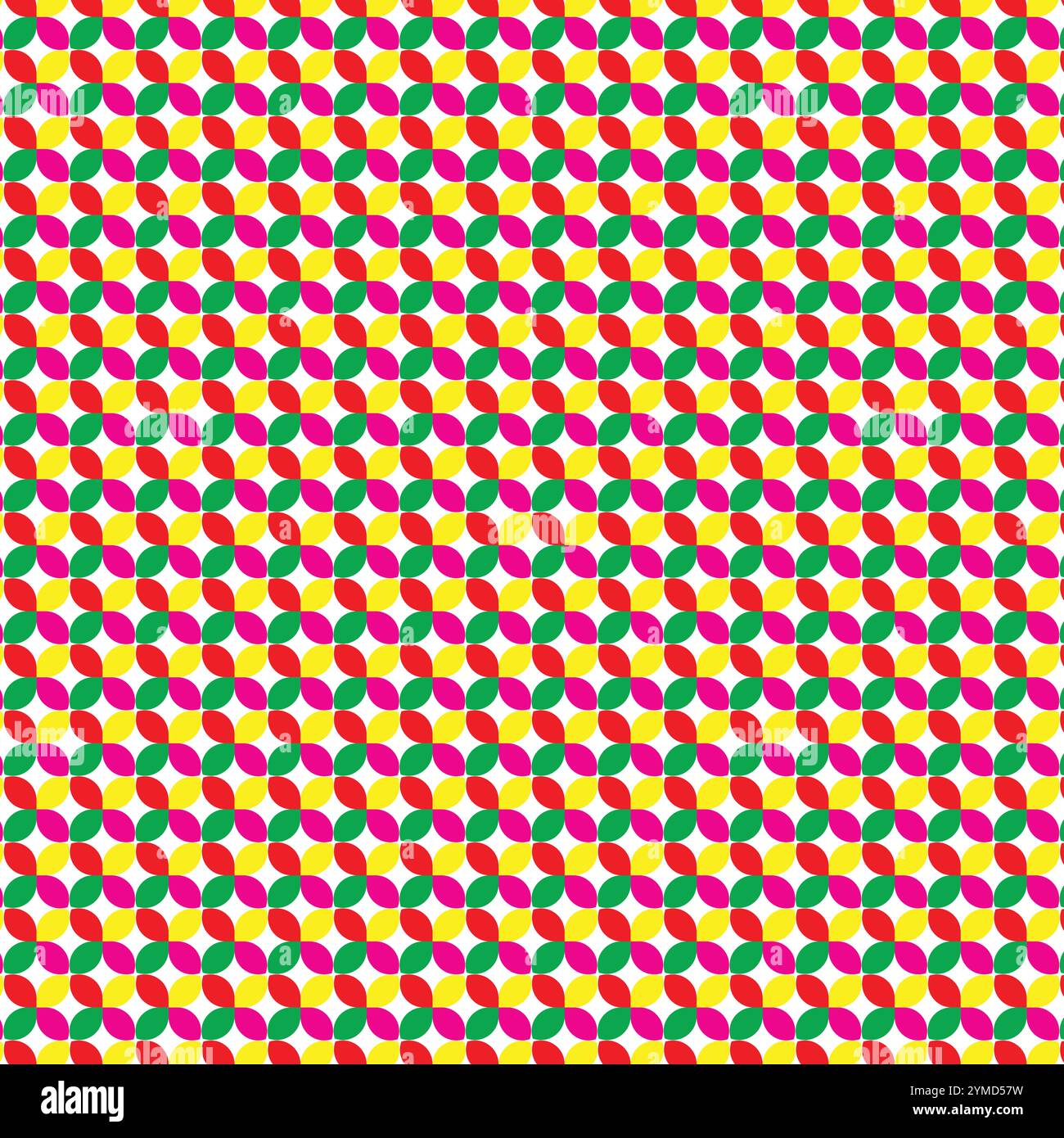 Floral Seamless Pattern with red yellow pink green colors in square ...