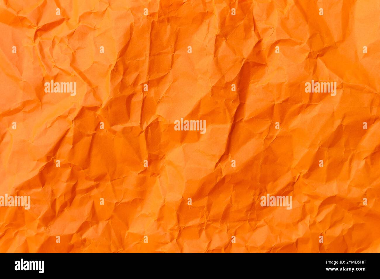 Top view and full frame of wrinkled or crumpled orange paper is used as ...