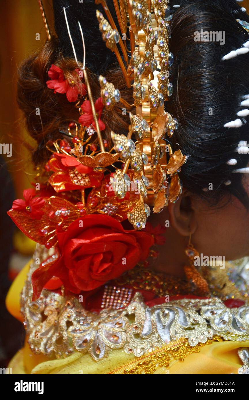 Indonesian bride were dressed in traditional bugisnese costume Stock ...