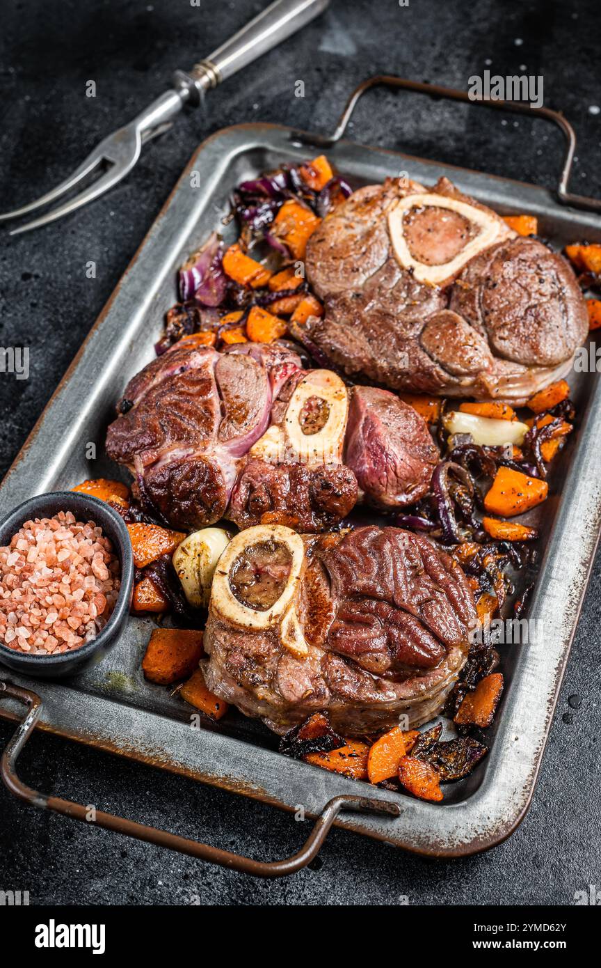 Italian braised veal shank steak Ossoc buco with gremolata and ...