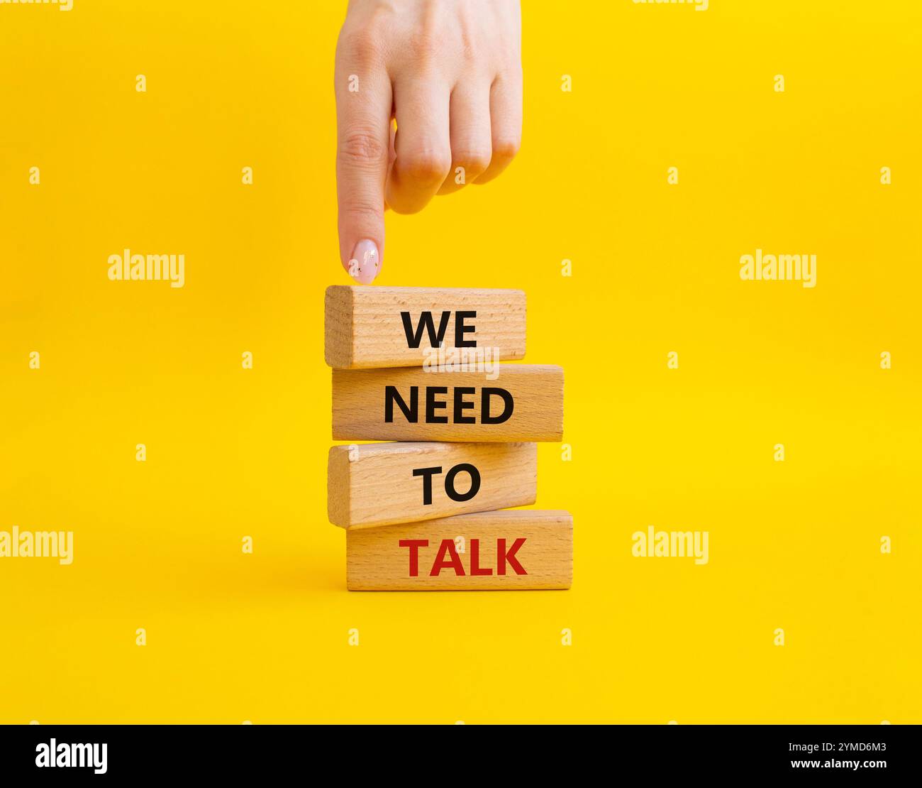 We need to talk symbol. Concept words We need to talk on wooden blocks ...