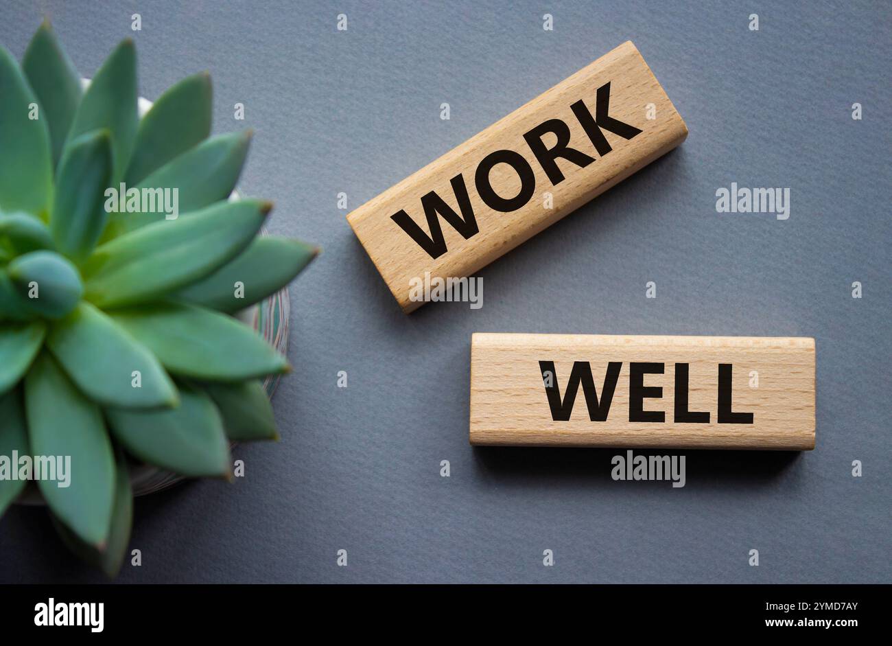 Work Well symbol. Concept word Work Well on wooden blocks. Beautiful ...