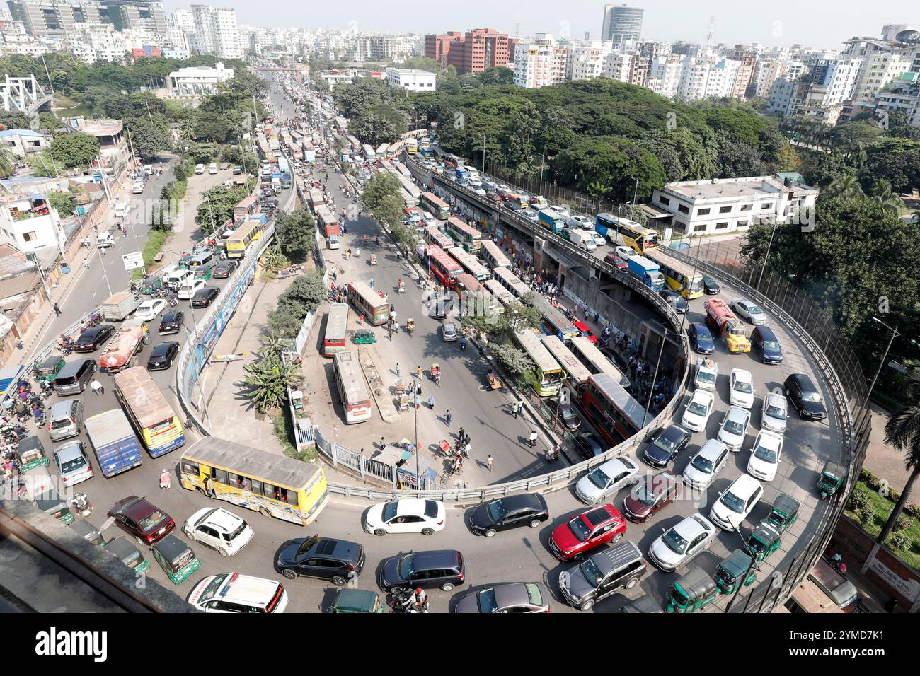 Dhaka, Bangladesh - November 21, 2024: Traffic jam at Rampura area in ...