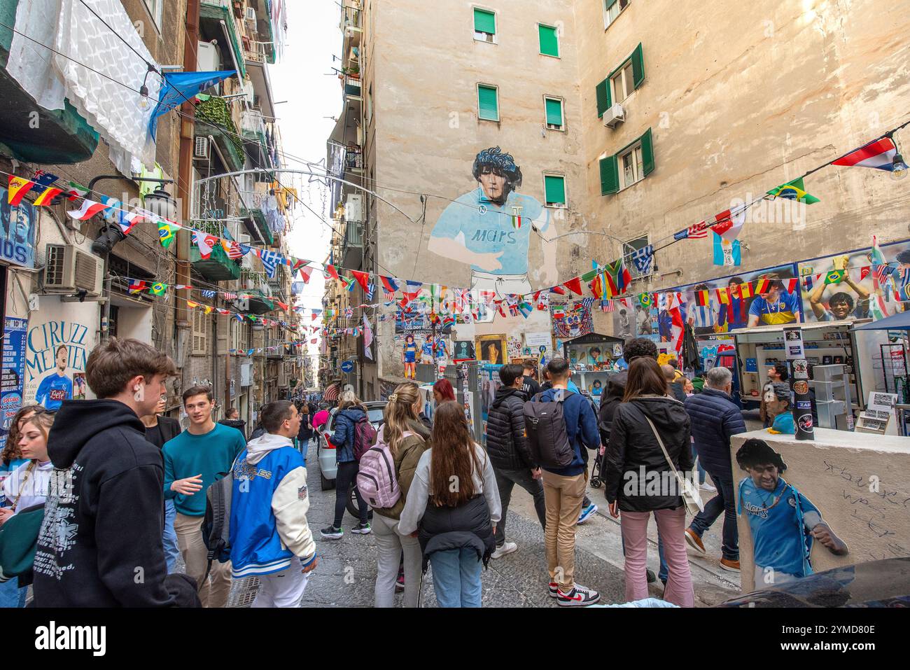 Naples. Entrance To The Spanish Quarter. Via Emanuele De Deo. Mural ...