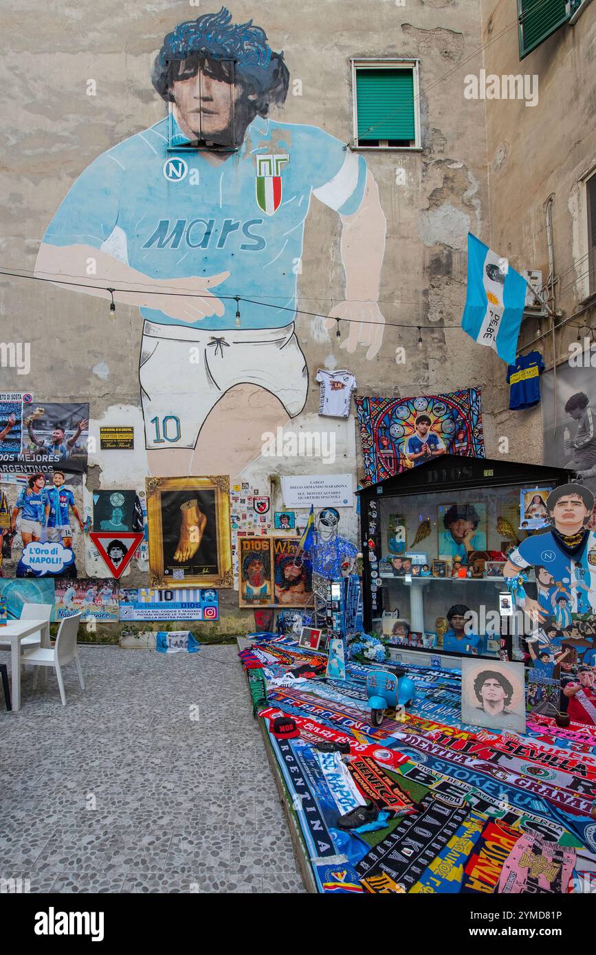 Naples. Entrance To The Spanish Quarter. Via Emanuele De Deo. Mural ...