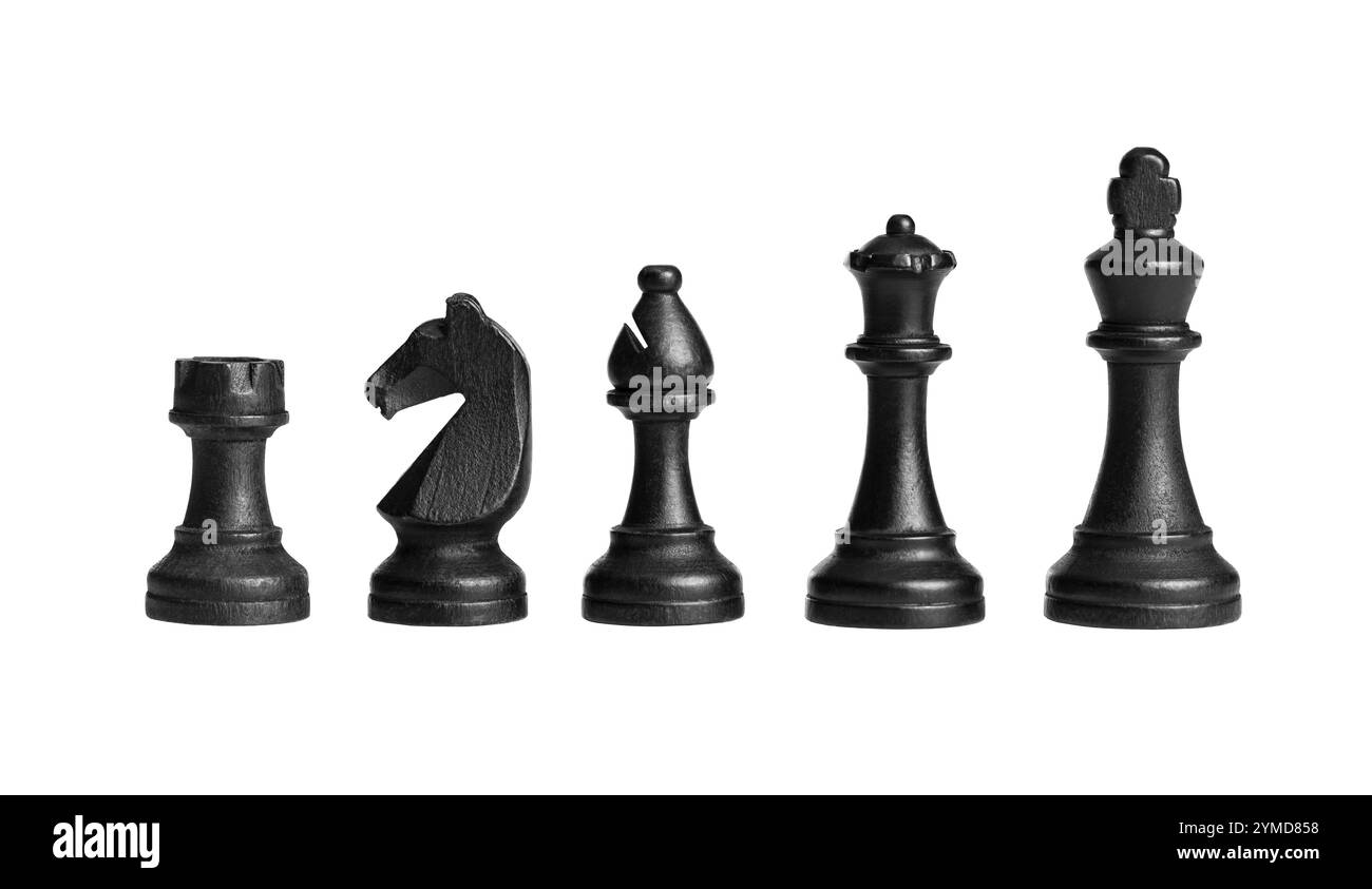 Black chess pieces standing on transparent background Stock Photo - Alamy
