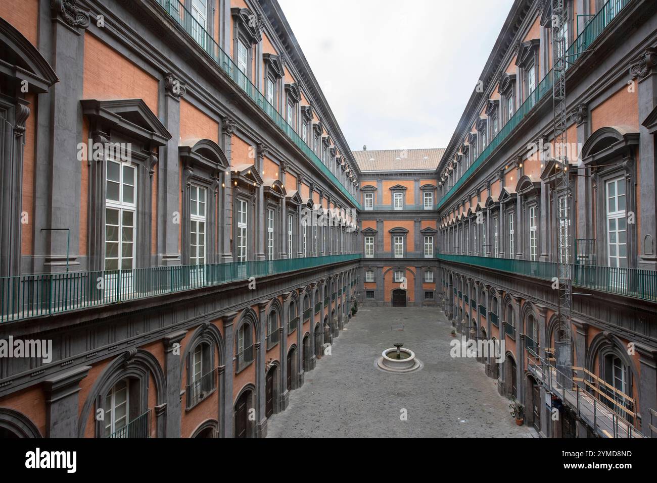 Naples. Piazza Del Plebiscito. Royal Palace. Internal Courtyard Stock ...