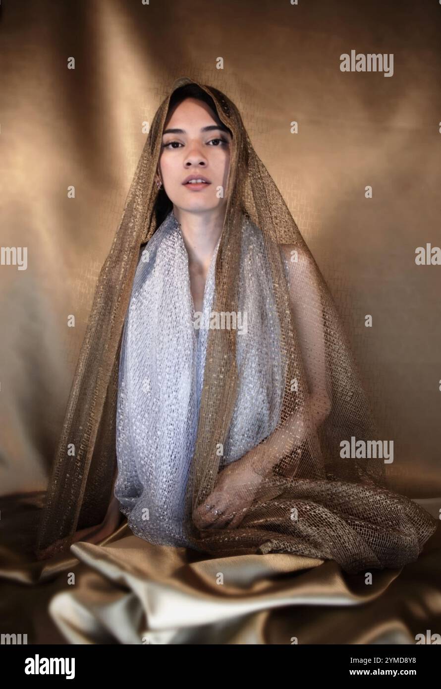 Emotive portrait of a young woman with natural light, capturing raw ...