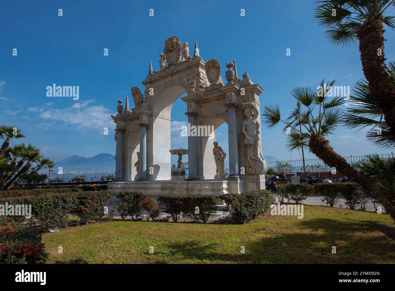 Naples. Fountain of the Immacolatella or of the Giant Along Via ...
