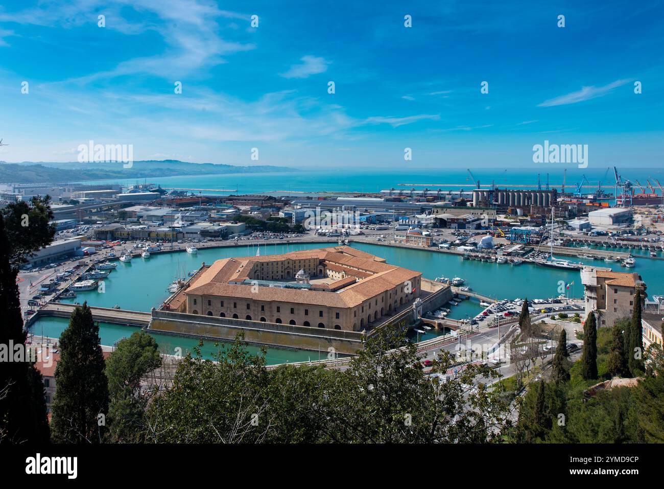 Ancona.. View of the Port and The Lazzaretto or Mole Vanvitelliana ...