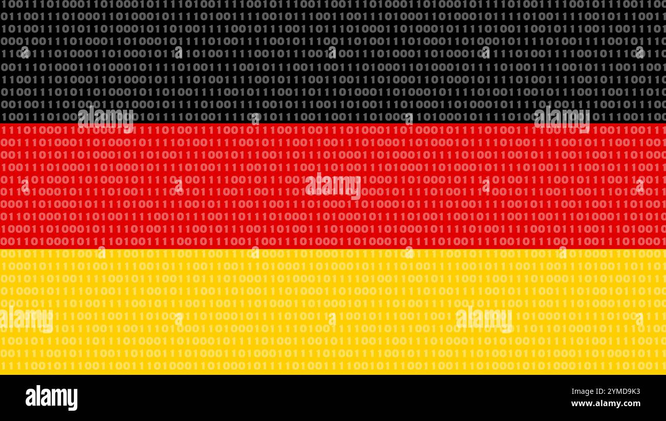 german flag with binary code overlay Stock Photo - Alamy