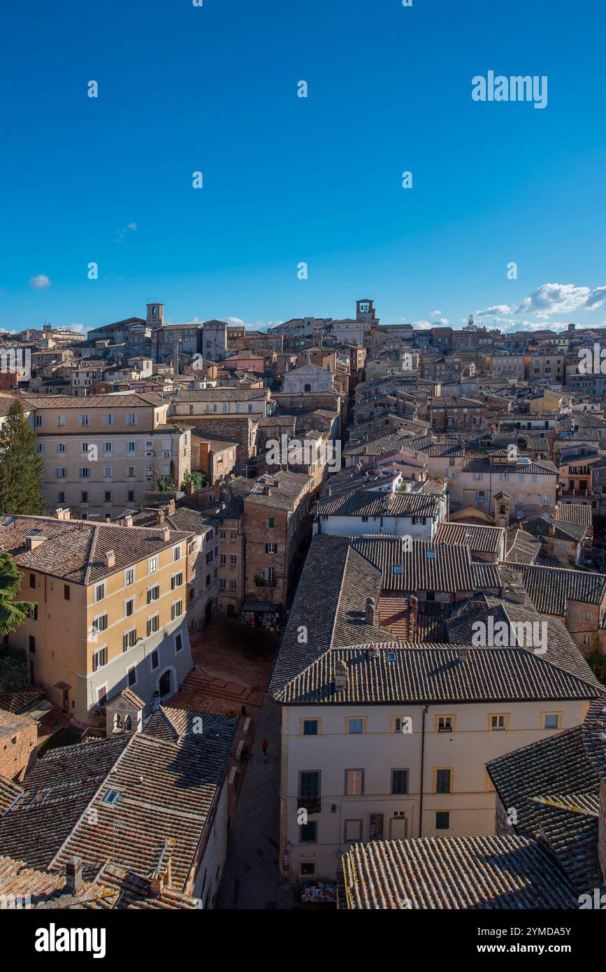Perugia. Torre Degli Sciri. View of the City from the Top of the Tower ...