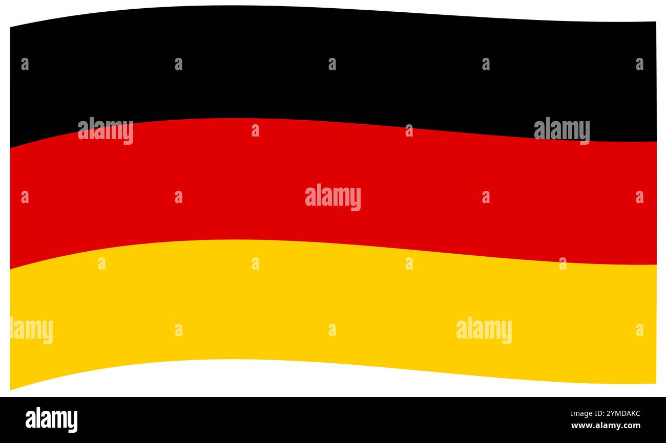 German flag waving on transparent background, national symbol of ...