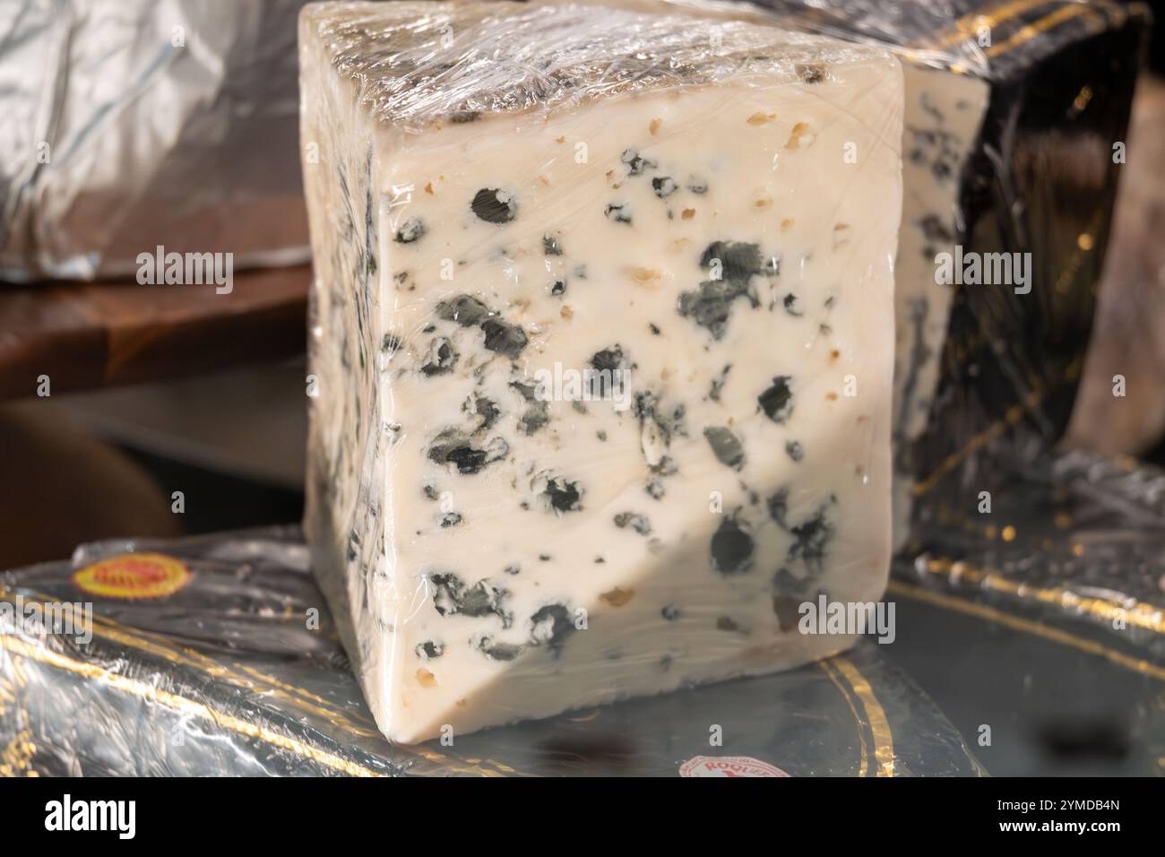 Cheese collection, English cow milk semi-soft, crumbly old stilton blue ...